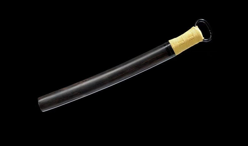 Japanese Katana Short Samurai Sword Damascus Steel Ebony - Etsy