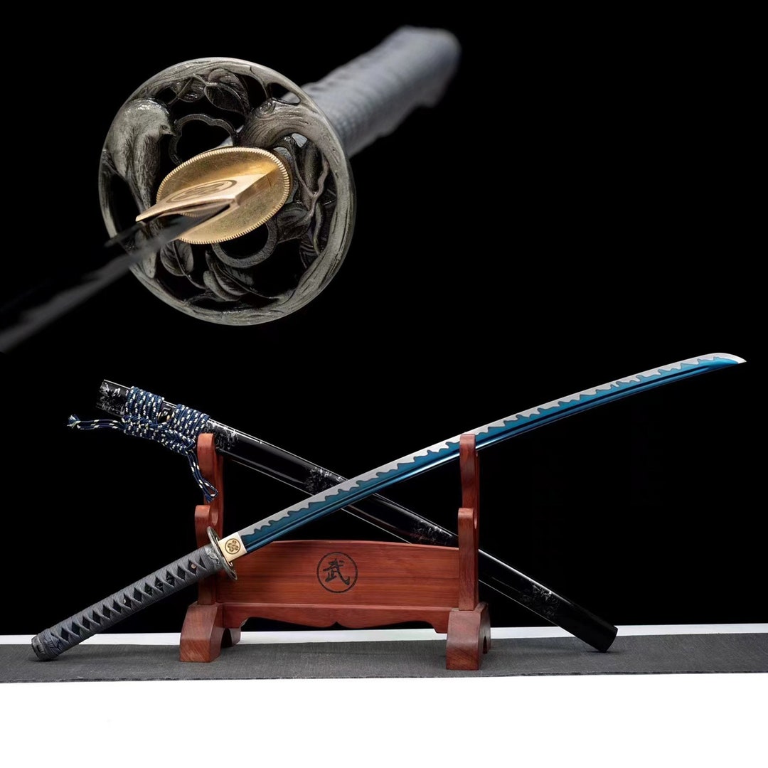 Hand-forged Japanese Samurai Straight Sword Quan Tang High Manganese ...