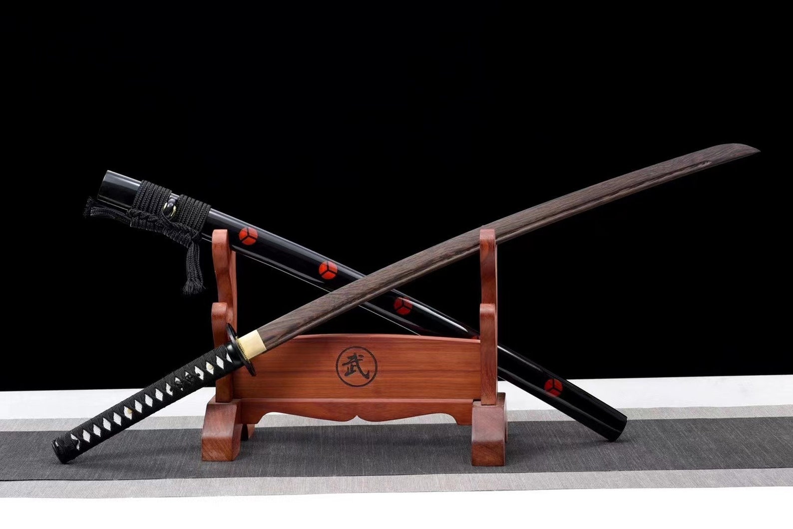 Hand-forged Japanese Samurai Anime Wooden Knife Katana Rosewood Samurai ...
