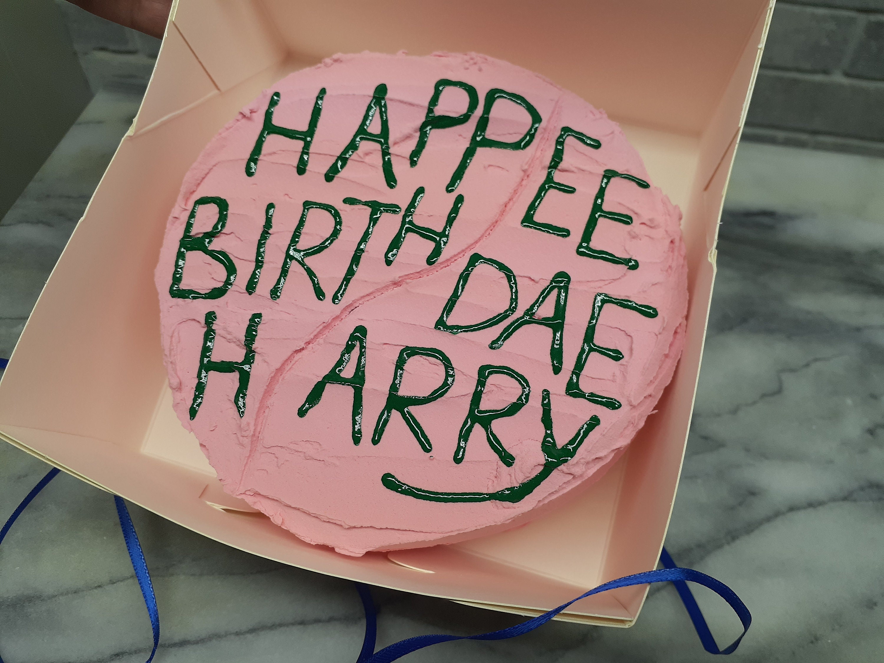 Happee Birthdae Cake Harry's Birthday Cake With Box & - Etsy