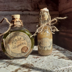 Gilly Water | Magical Gillywater Herbology Potion Bottle | Glass ...