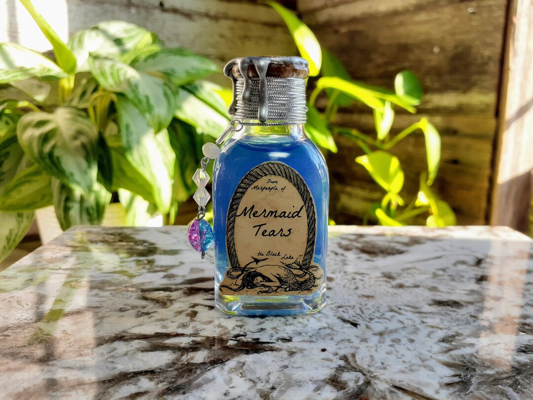 Mermaid Tears Magical Color Changing Glass Potion Apothecary Bottle ...