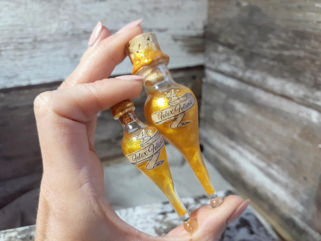 Felix Felicis Potion Liquid Luck Glass Vial | Glass Teardrop Felix ...