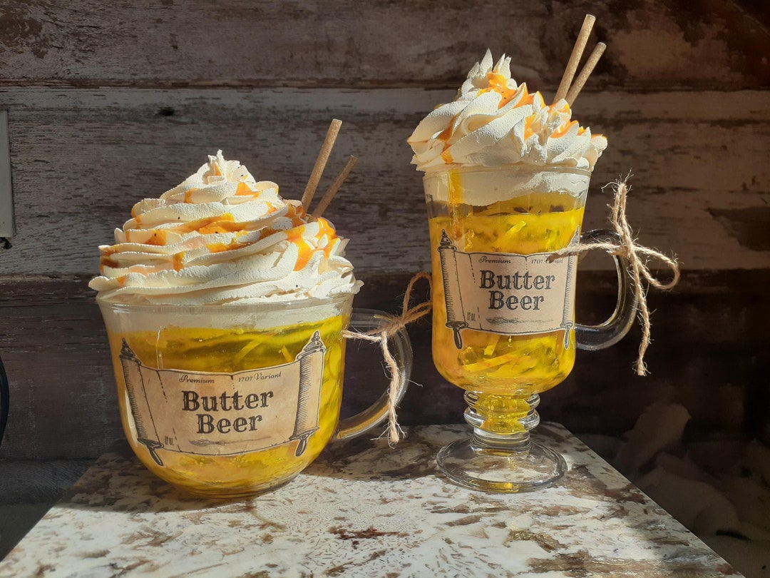 Faux Buttery Beer Mugs Glass Full Size Mugs With Faux Whipped Cream ...