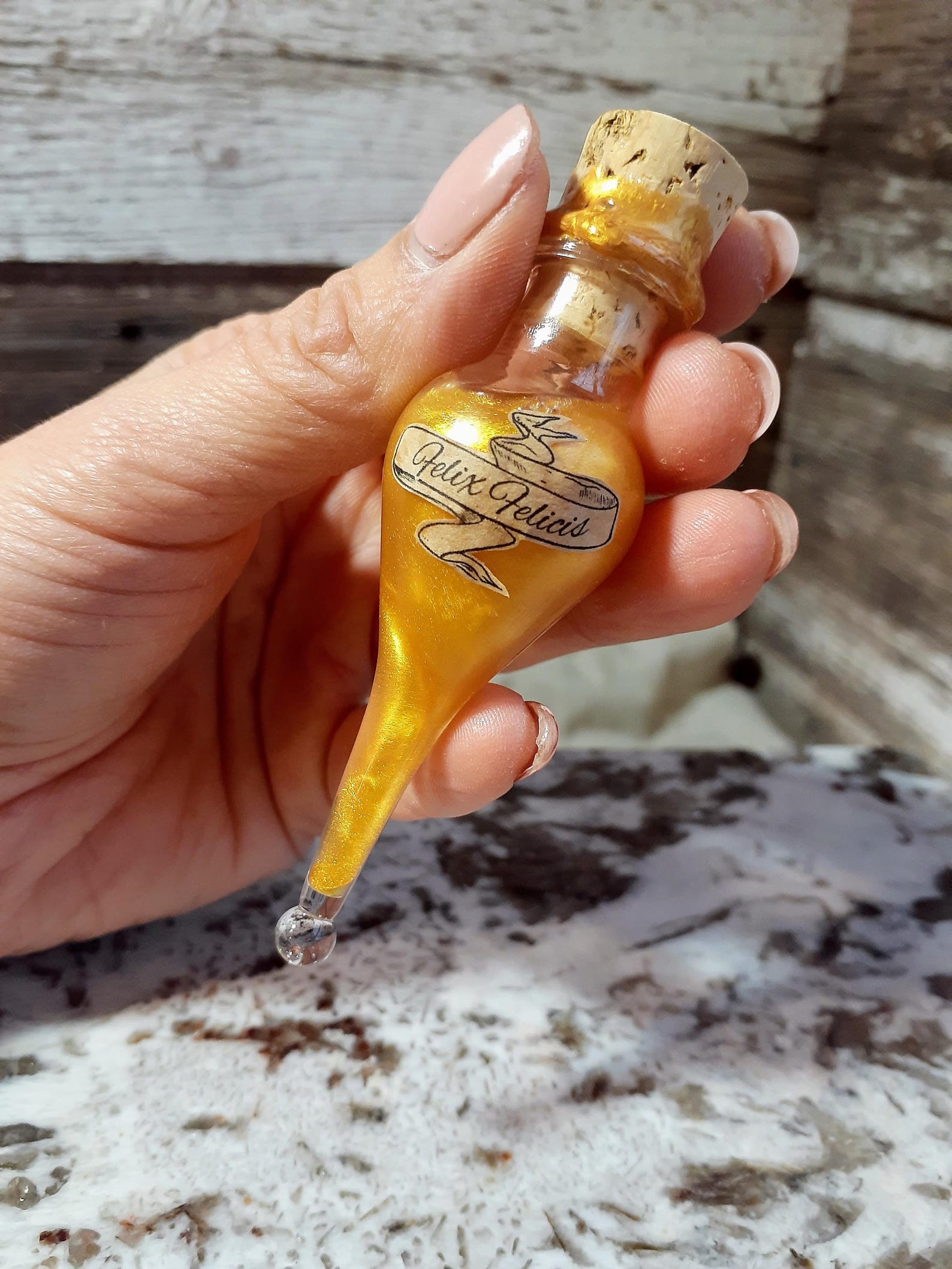 Felix Felicis Potion Liquid Luck Glass Vial | Glass Teardrop Felix ...