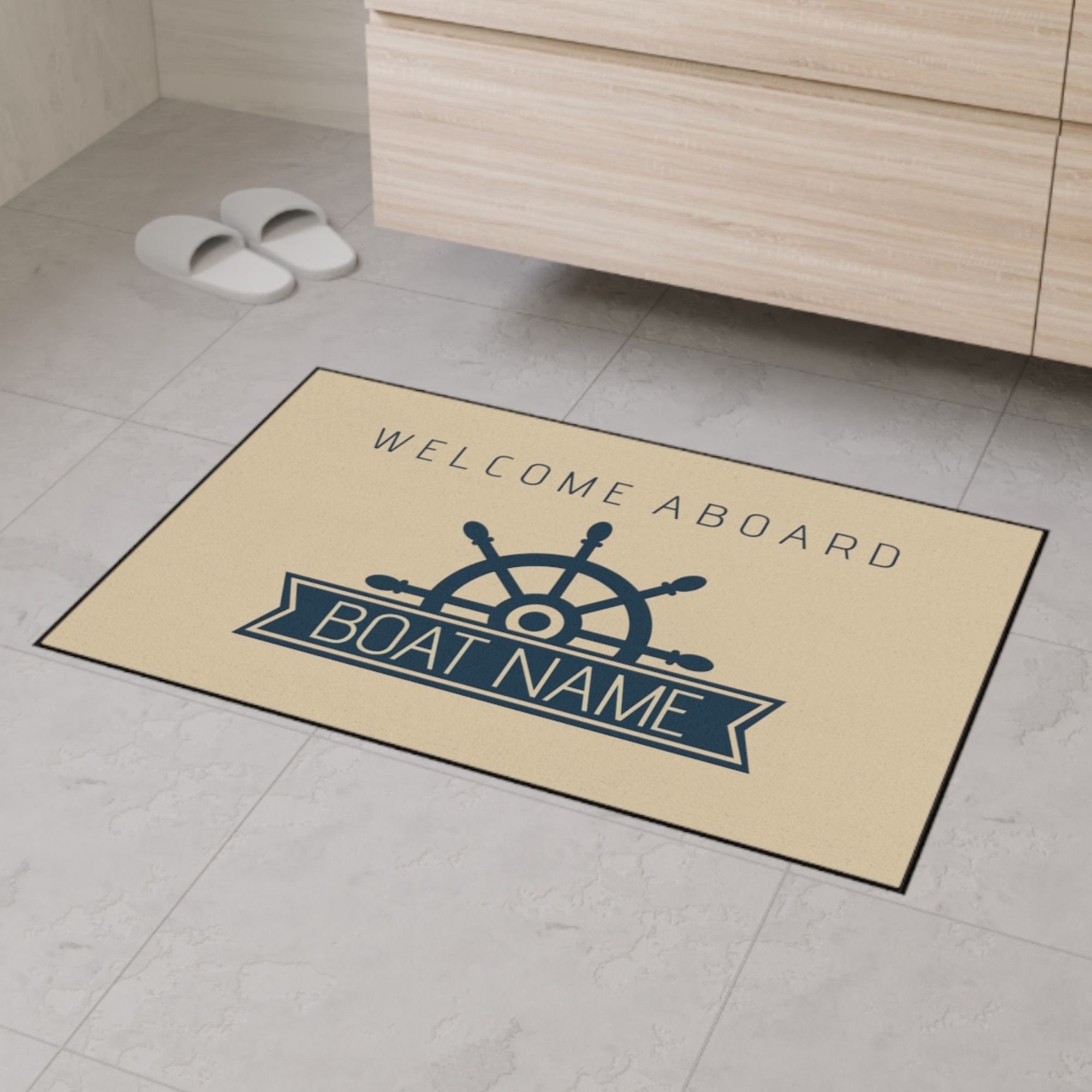 Welcome Aboard Boat Mat, Personalized Heavy Duty Outdoor Mat for Boat ...