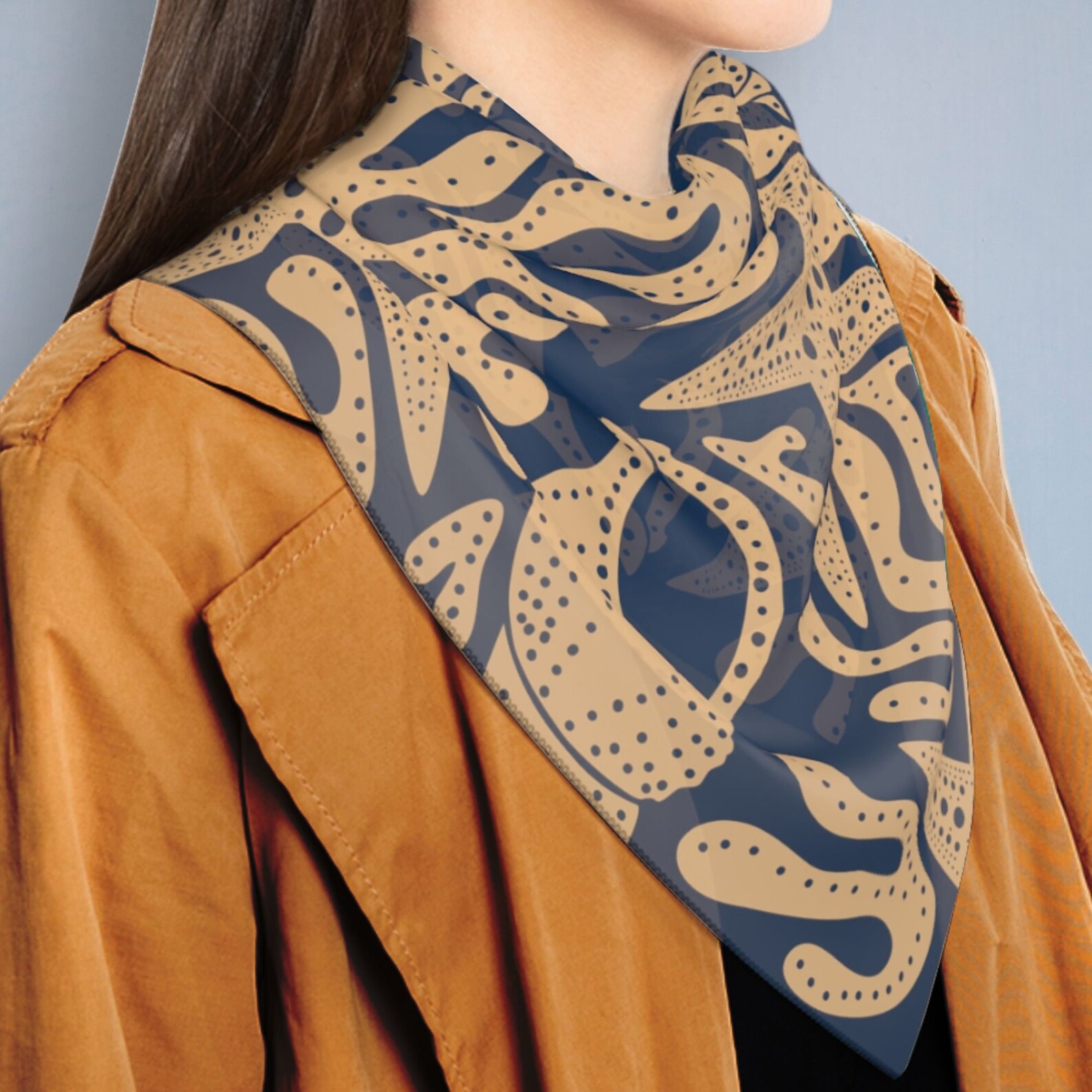 Scarf for Women With Seashell and Starfish Design, Sailing or Boating ...