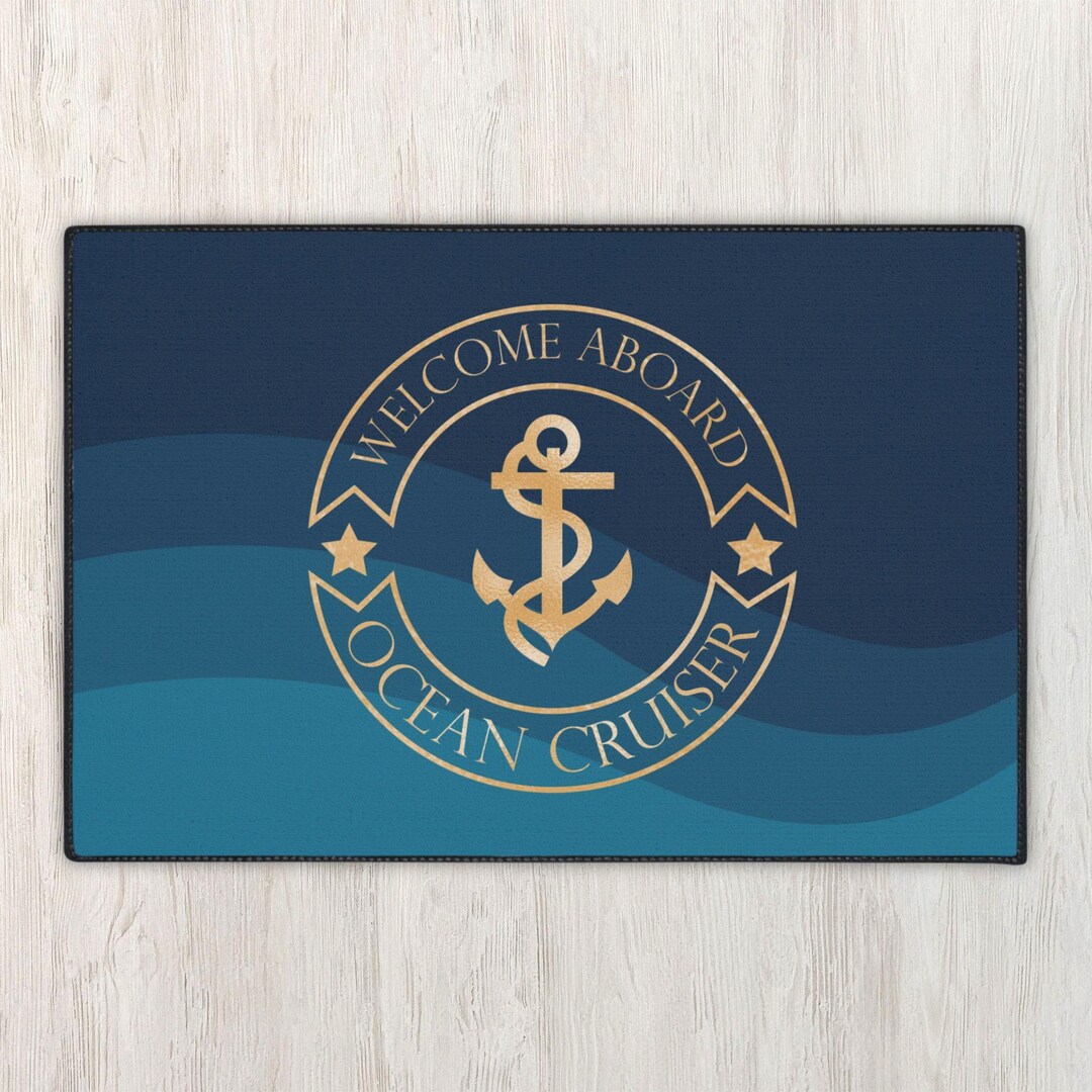Boat Welcome Aboard Mat, Outdoor Heavy Duty Mat, Boat Owner Welcome Mat ...