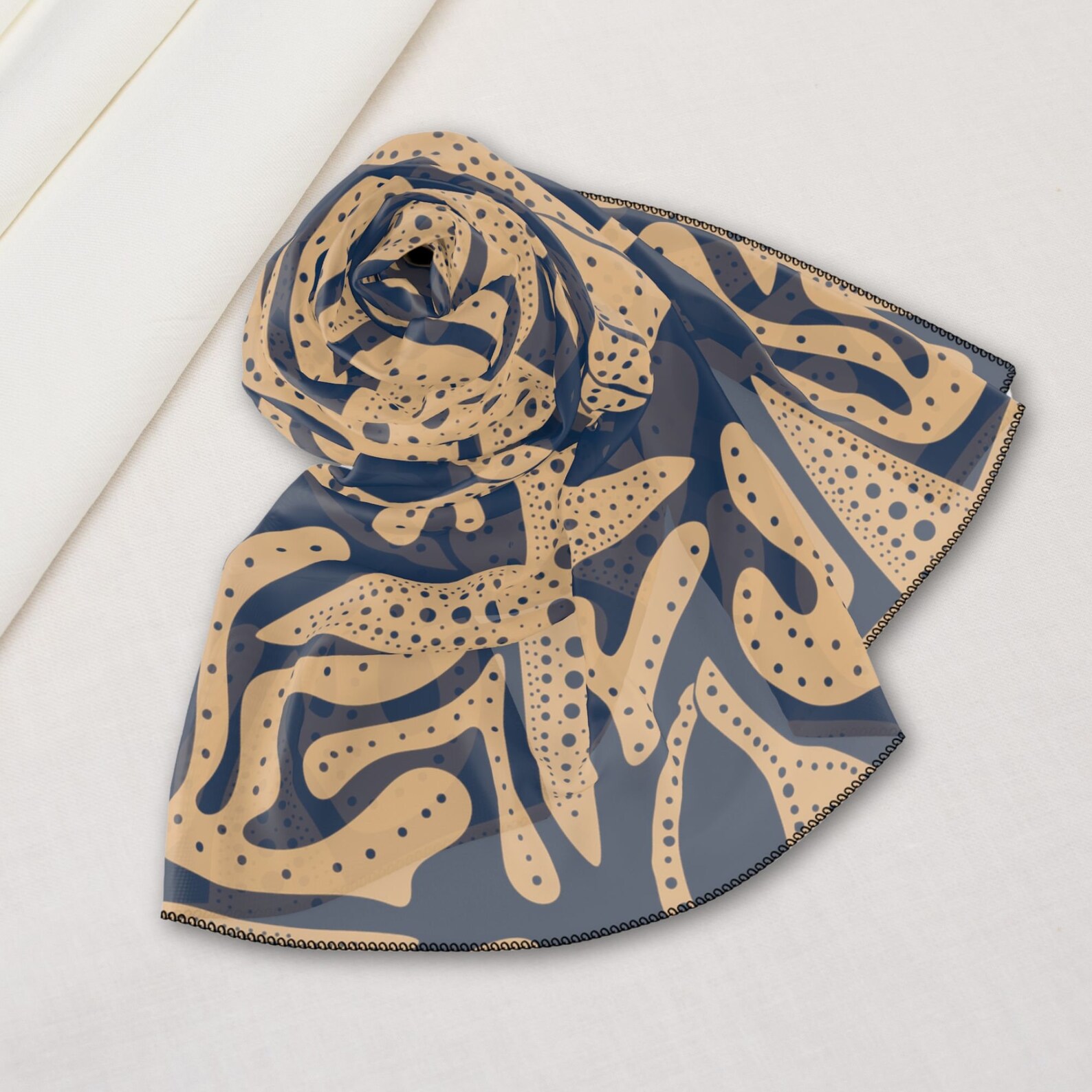 Scarf for Women With Seashell and Starfish Design, Sailing or Boating ...