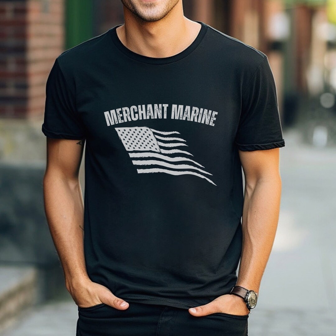 Merchant Marine T-shirt, American Flag Merchant Mariner Shirt, Tee ...