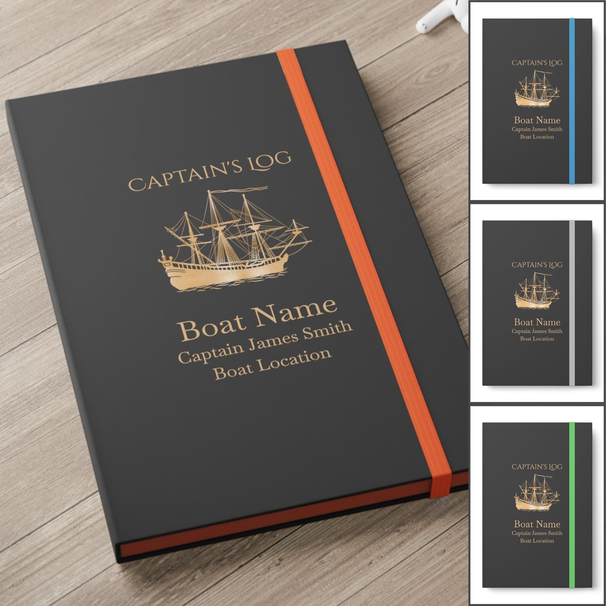 Boat Log Book, Captain's Log Book, Personalized Boat Owner Log Book ...