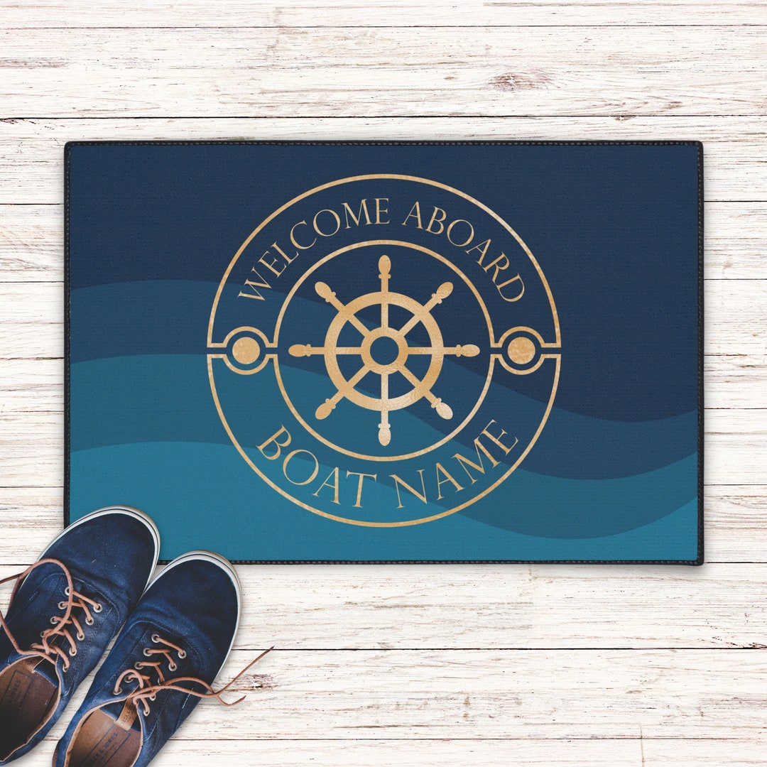 Boat Welcome Aboard Mat, Outdoor Heavy Duty Mat, Boat Owner Welcome Mat ...
