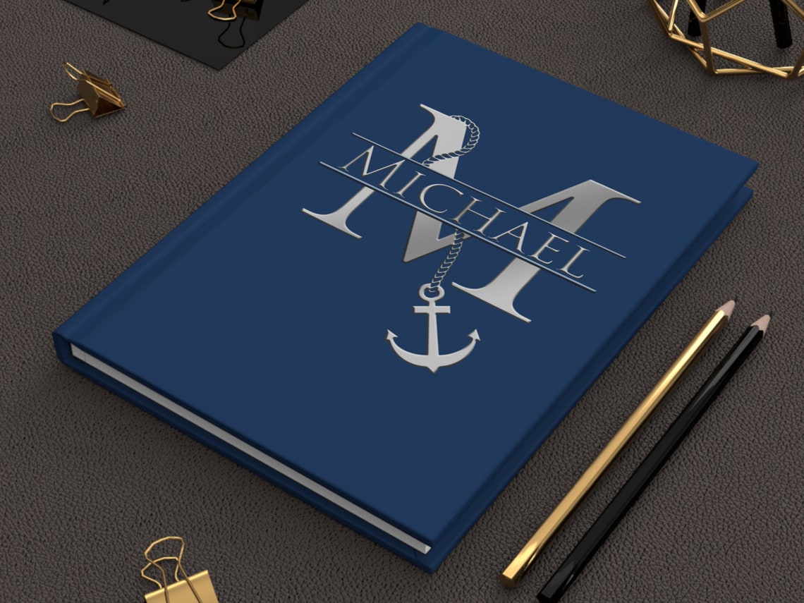 Monogram Journal, Nautical Journal, Custom Hardcover Journal ...