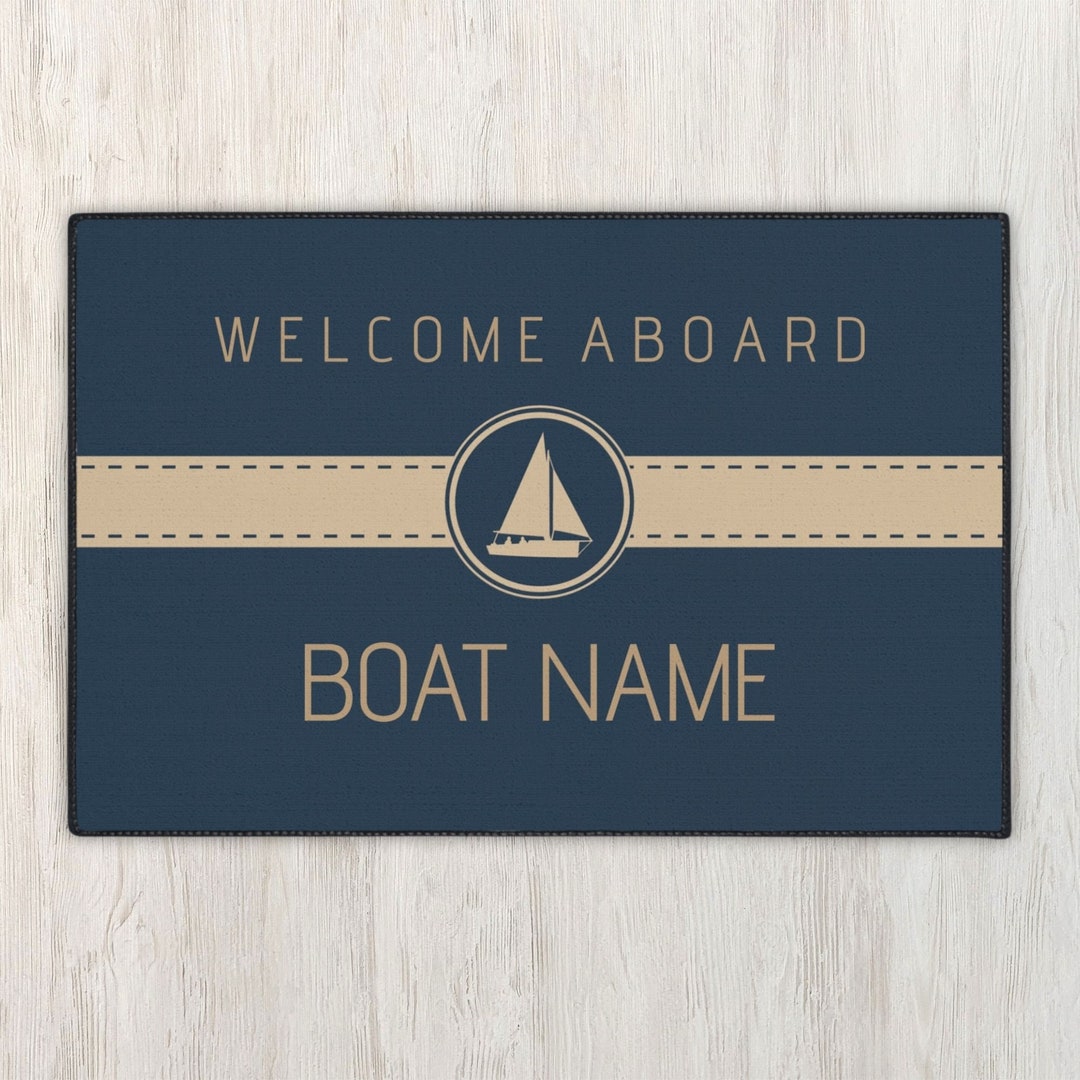 Welcome Boat Mat, Personalized Heavy Duty Outdoor Mat for Boat and ...