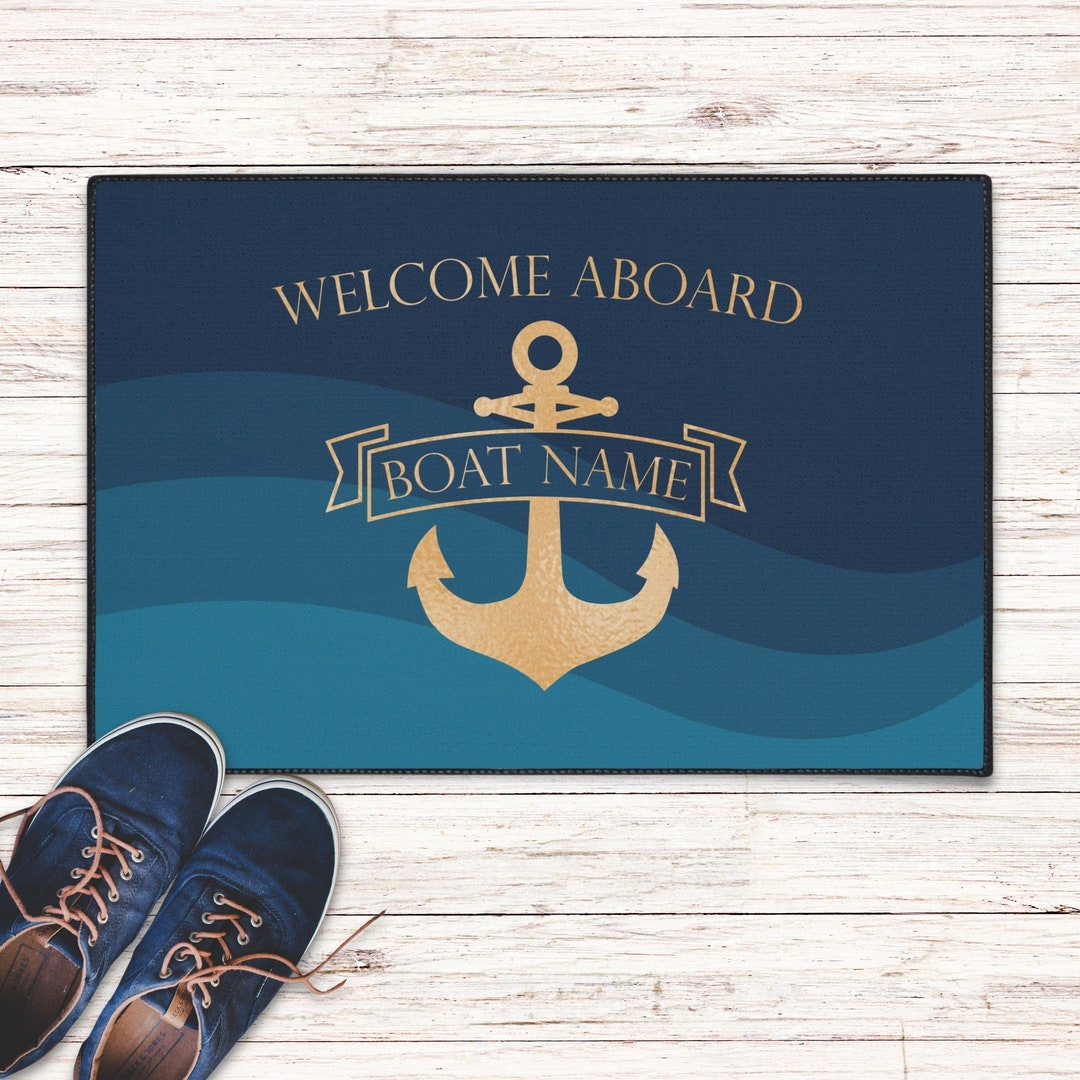 Boat Welcome Aboard Mat, Outdoor Heavy Duty Mat, Boat Owner Welcome Mat ...