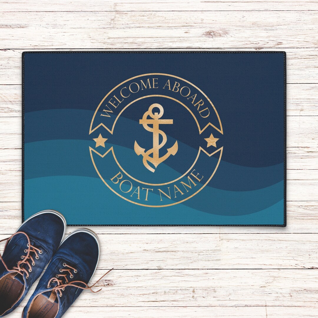 Boat Welcome Aboard Mat, Outdoor Heavy Duty Mat, Boat Owner Welcome Mat ...