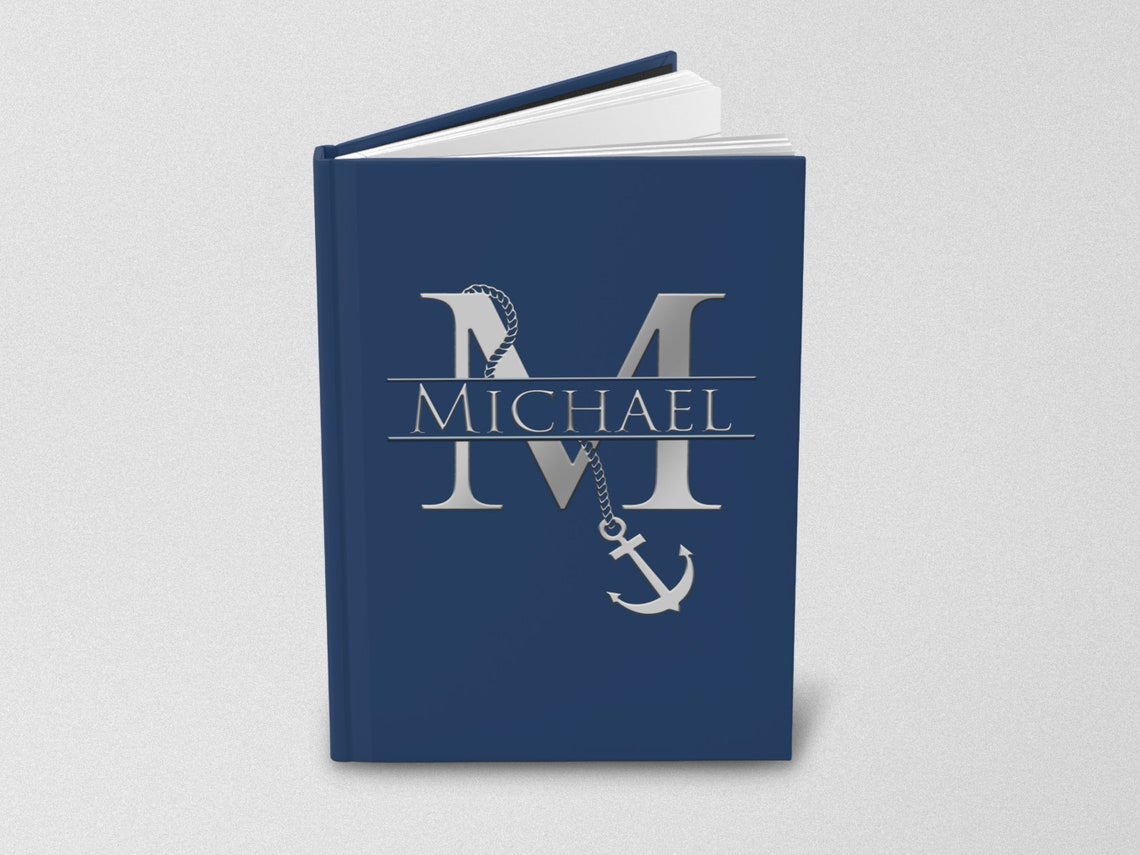 Monogram Journal, Nautical Journal, Custom Hardcover Journal ...