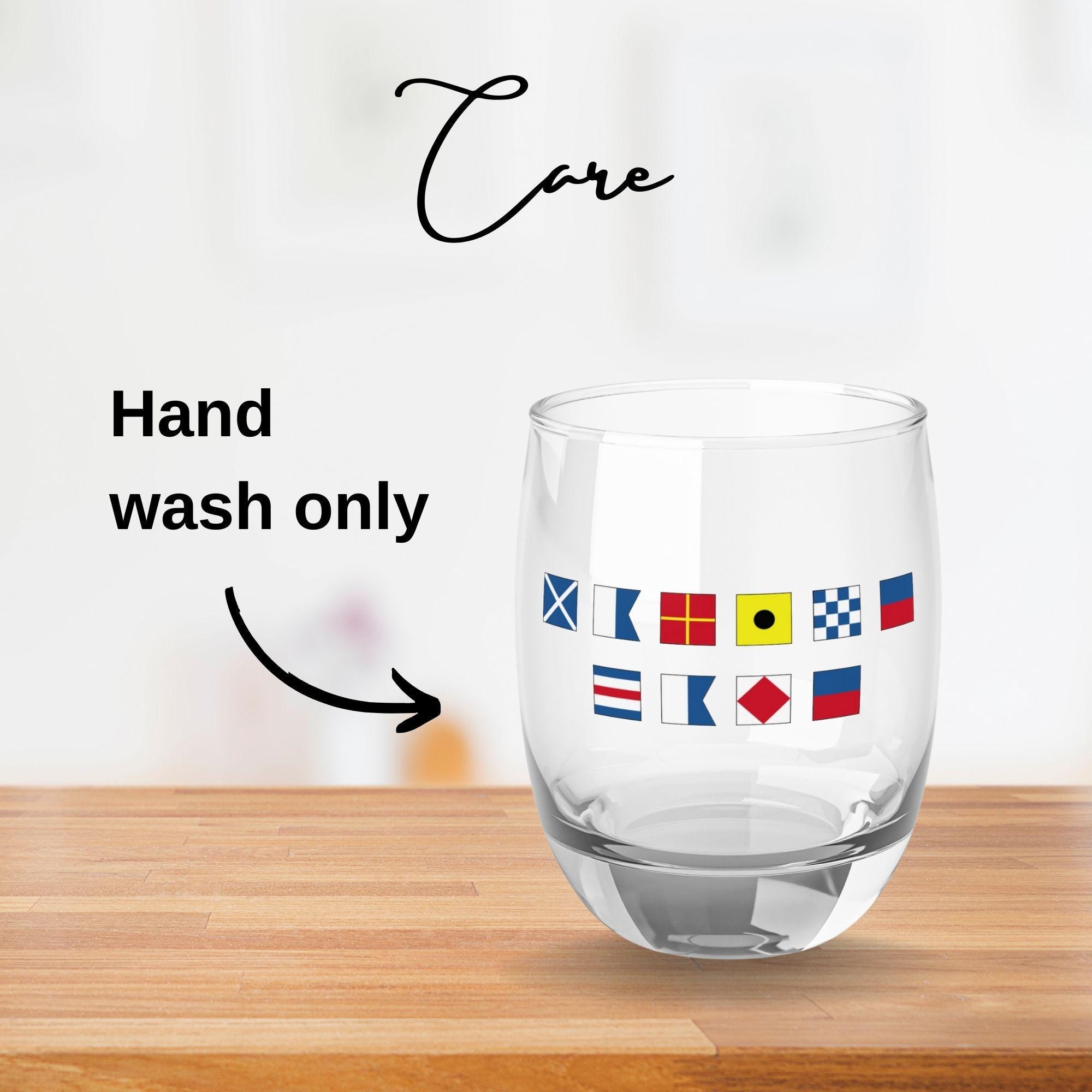 Nautical Flags Whiskey Glass, Personalized Whiskey Glass for Boat ...