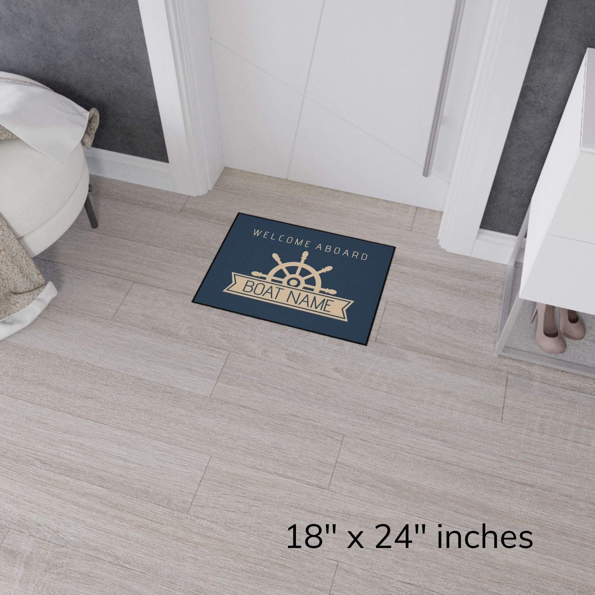 Welcome Aboard Boat Mat, Personalized Heavy Duty Outdoor Mat for Boat ...