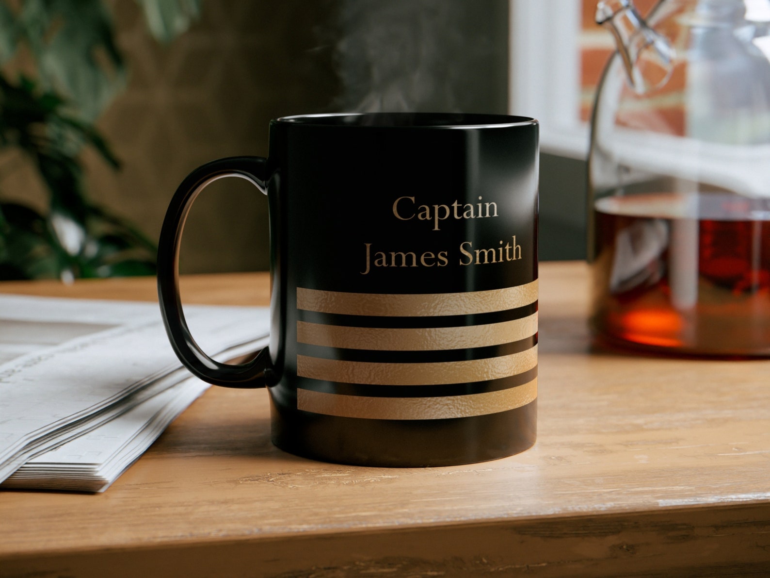 Personalized Mug With Ship Captain Insignia or Epaulette, Ship Captain ...