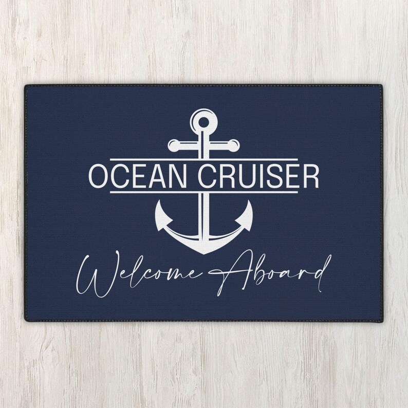 Welcome Aboard Mat for Boat or Yacht, Personalized Heavy Duty Boat Mat ...