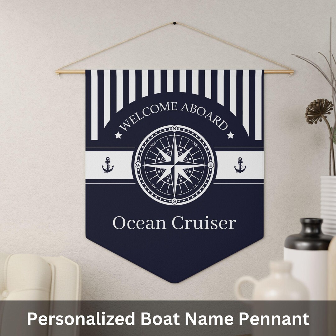 Personalized Pennant for Boat or Yacht, Custom Boat Name Flag, Boat ...
