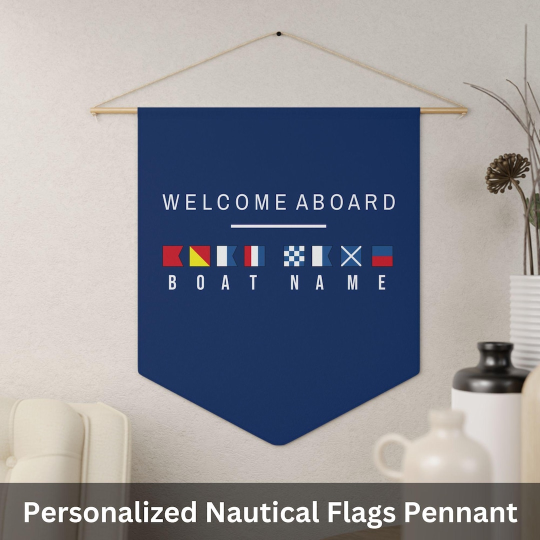 Nautical Flags Pennant, Personalized Pennant With Your Custom Text or ...