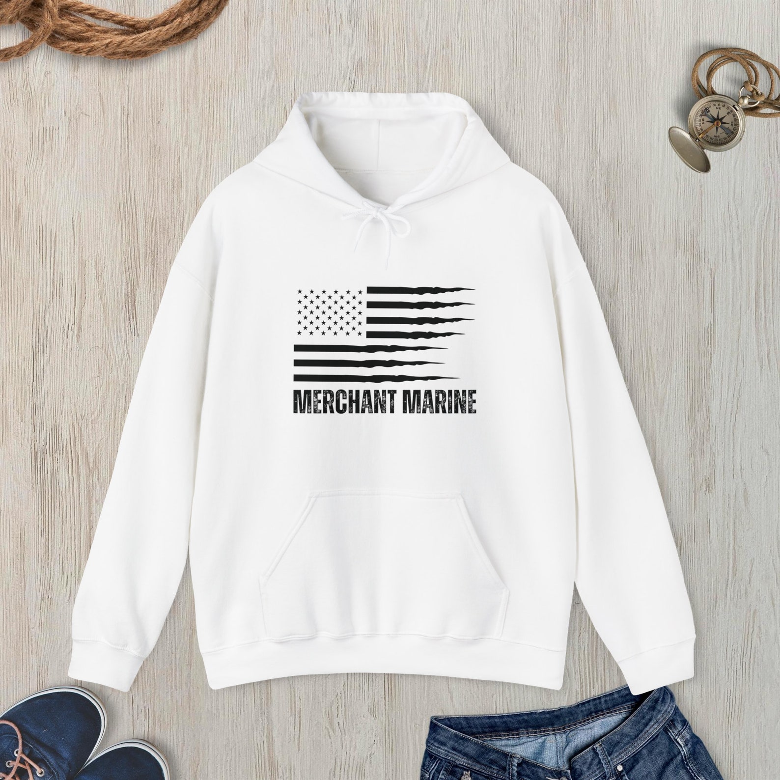 Merchant Marine Hoodie, Merchant Mariner Hooded Sweatshirt, American ...