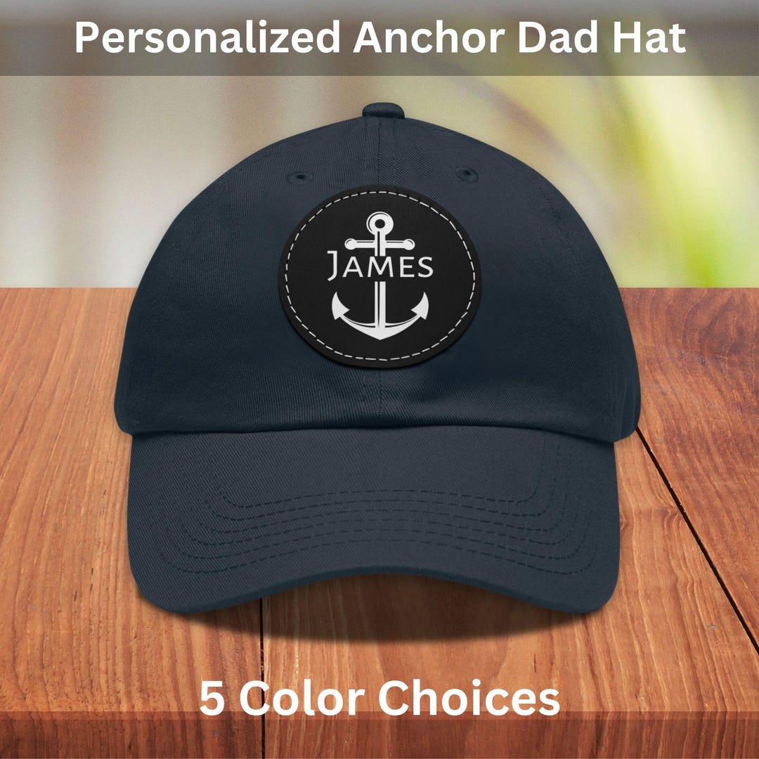 Personalized Anchor Dad Hat, Custom Name Baseball Cap, Nautical Dad Hat ...