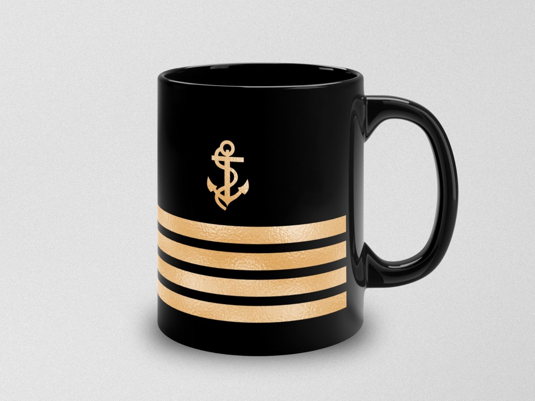 Personalized Mug With Ship Captain Insignia or Epaulette, Ship Captain ...