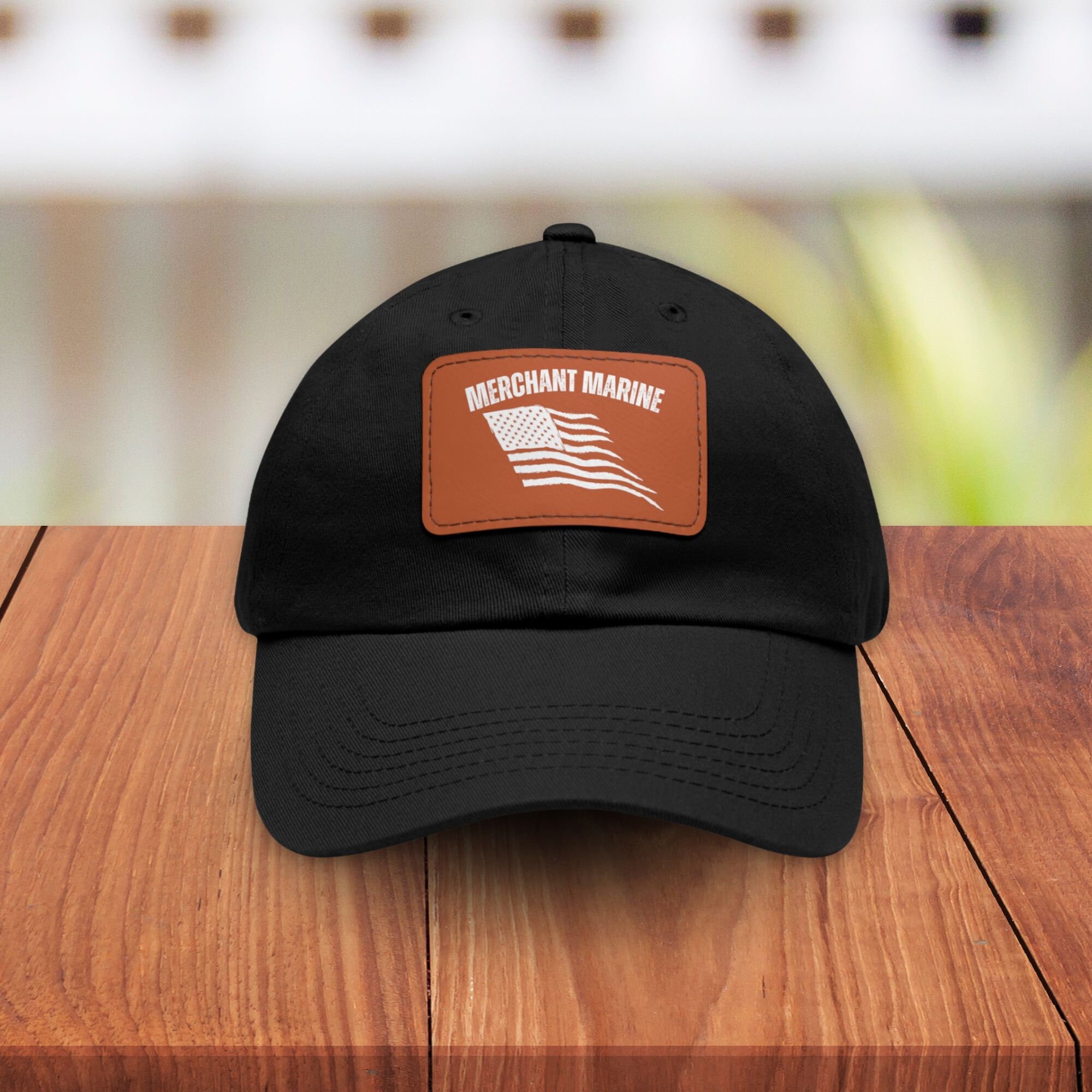 Merchant Marine Dad Hat With Leather Patch, Nautical Baseball Cap for ...