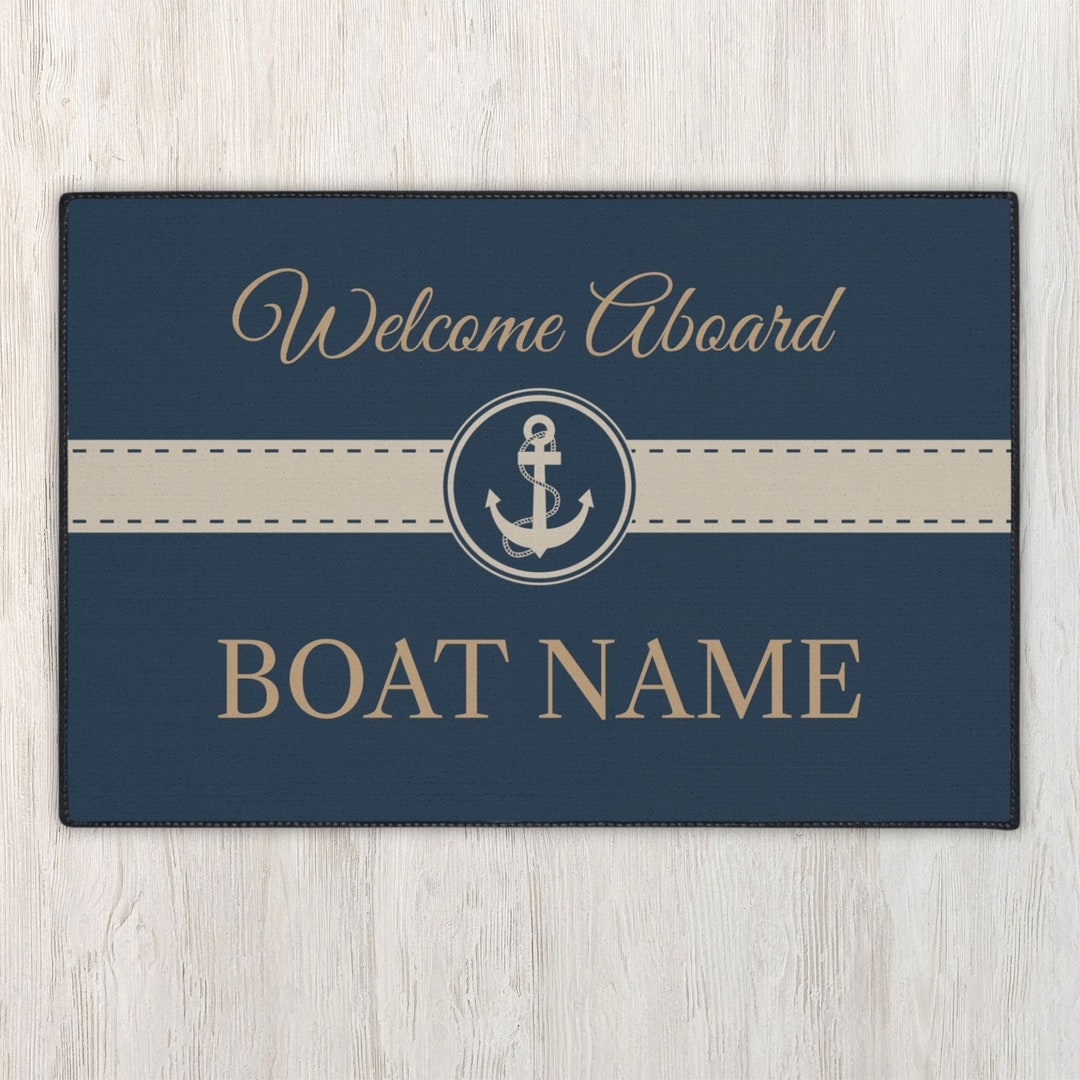 Boat Mat, Personalized Heavy Duty Outdoor Mat for Boat and Yacht Owners ...