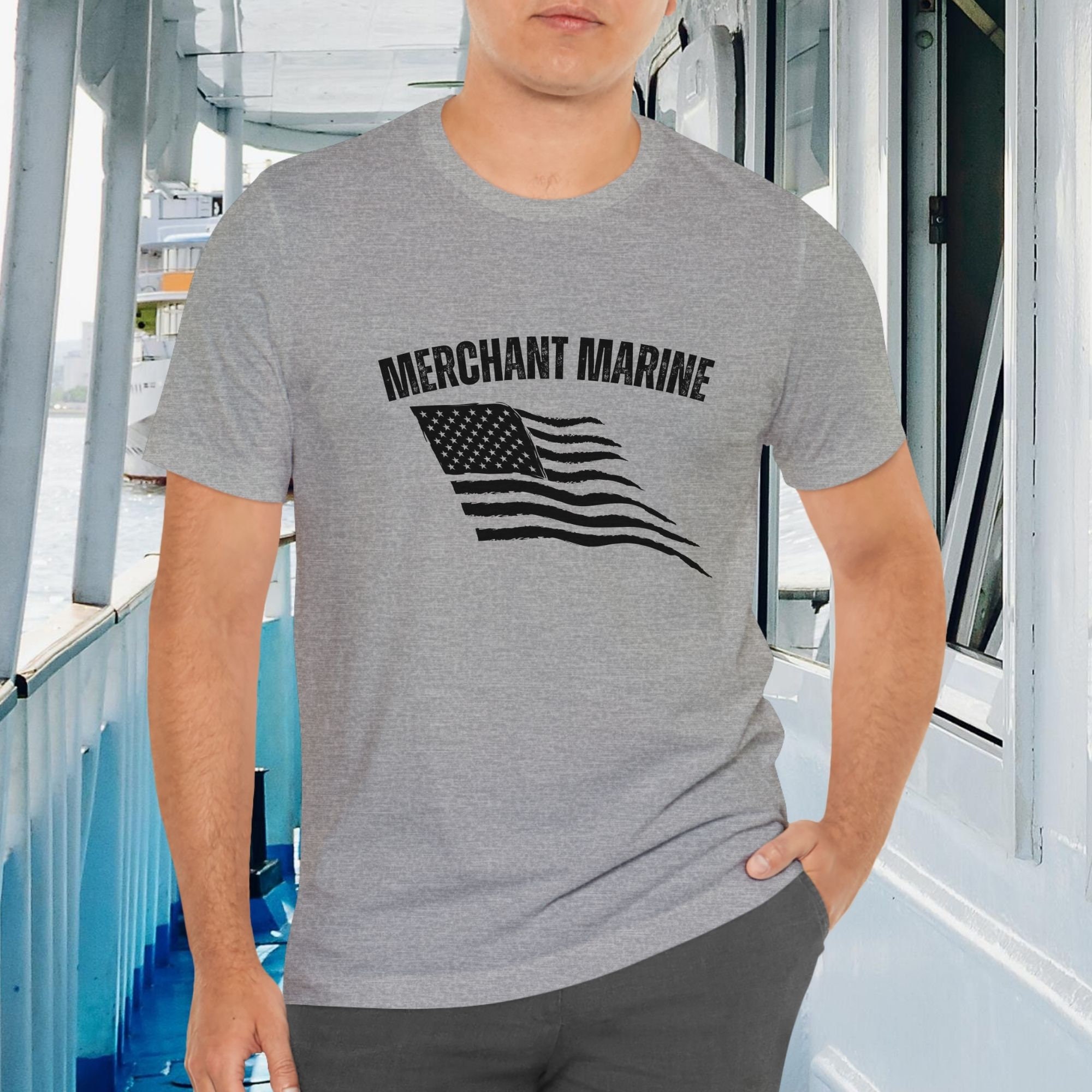 Merchant Marine T-shirt, American Flag Merchant Mariner Shirt, Tee ...