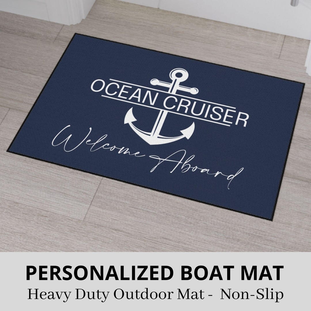 Welcome Aboard Mat for Boat or Yacht, Personalized Heavy Duty Boat Mat ...