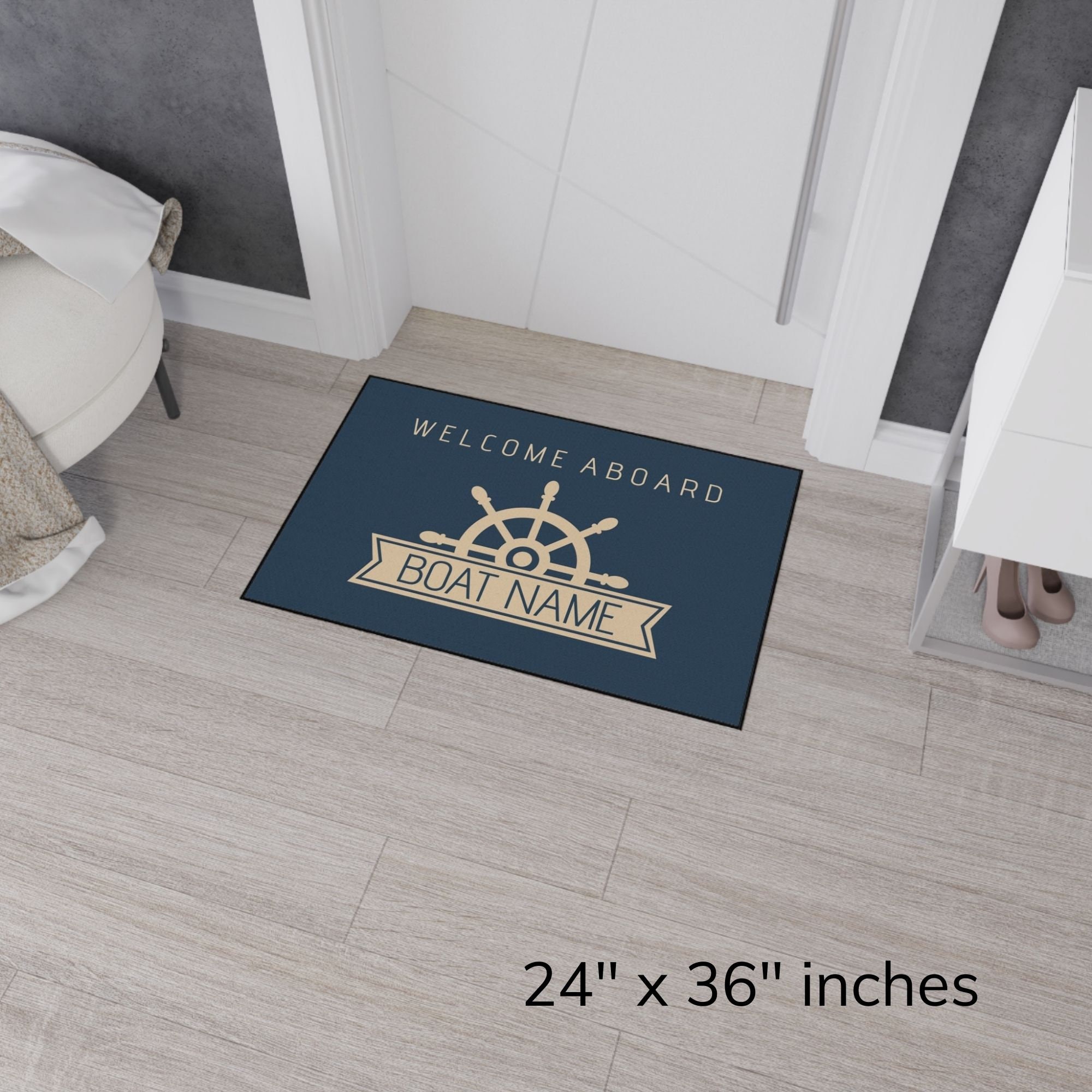 Welcome Aboard Boat Mat, Personalized Heavy Duty Outdoor Mat for Boat ...