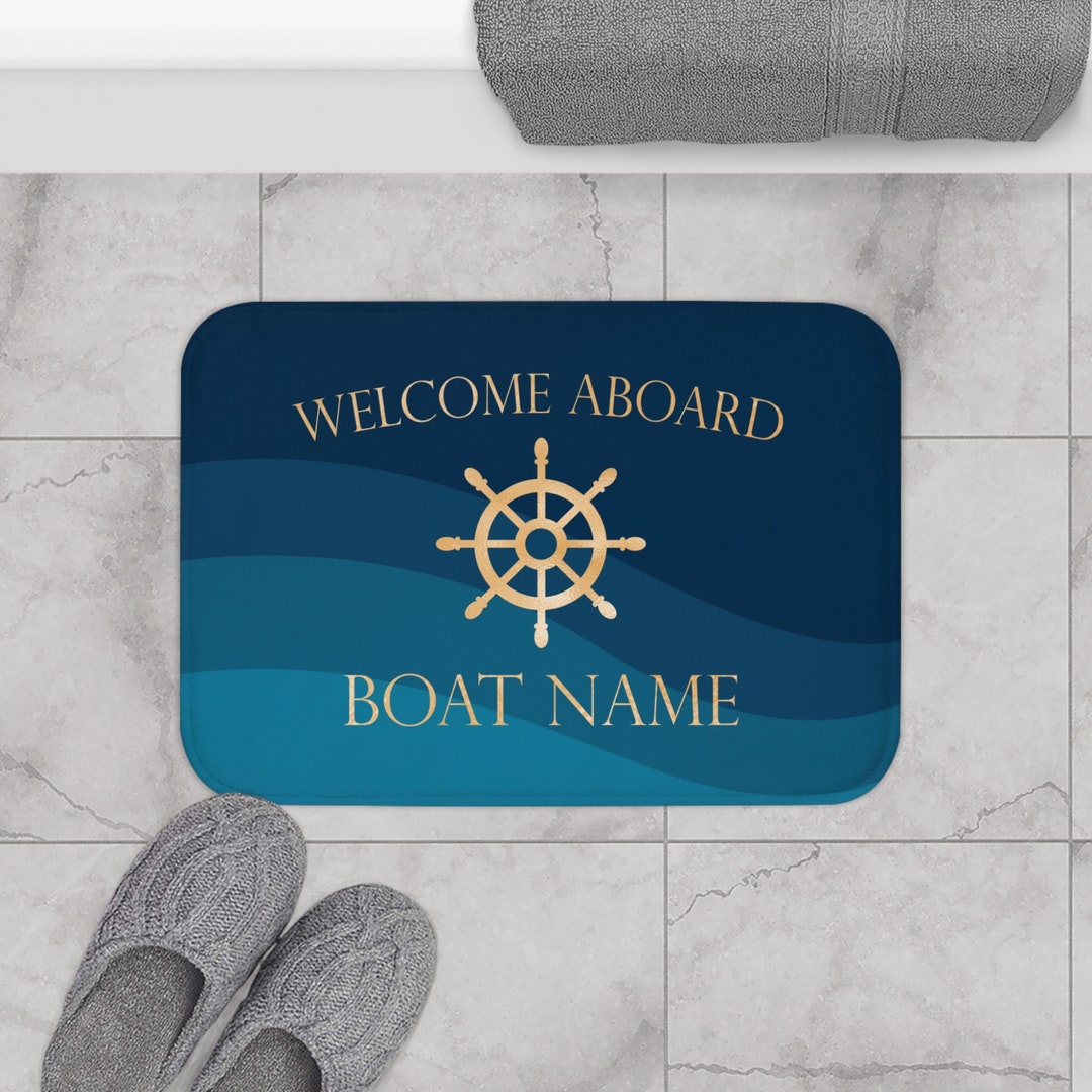 Boat Mat, Personalized Boat Gifts, Boat Accessories, Nautical Bath Mat ...