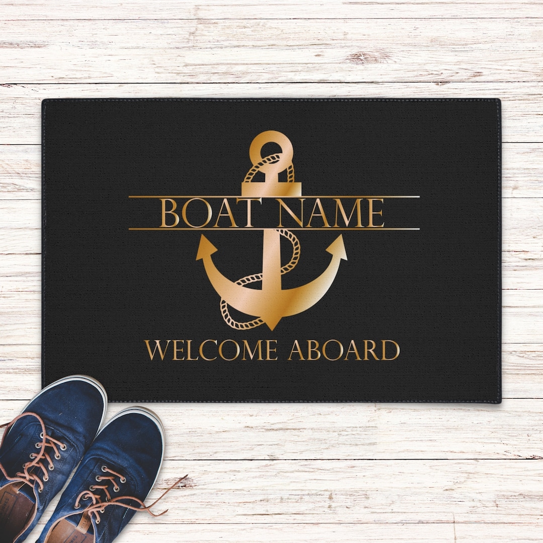 Boat Owner Heavy Duty Floor Mat, Custom Welcome Mat, Personalized Boat ...