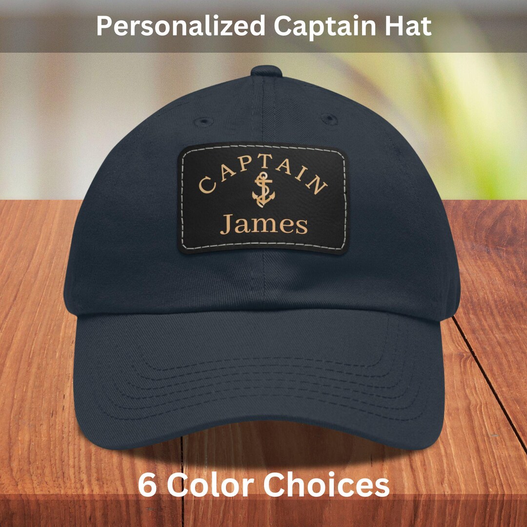 Captain Hat, Personalized Nautical Dad Hat With a Gold Anchor, Perfect ...