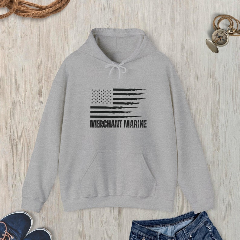 Merchant Marine Hoodie, Merchant Mariner Hooded Sweatshirt, American ...