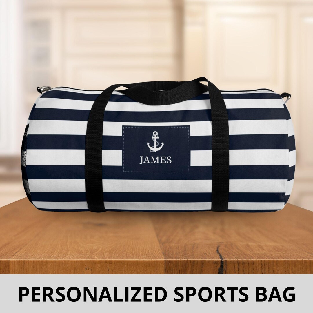 Personalized Nautical Duffel Bag, Large Duffel Bag With Anchor and ...