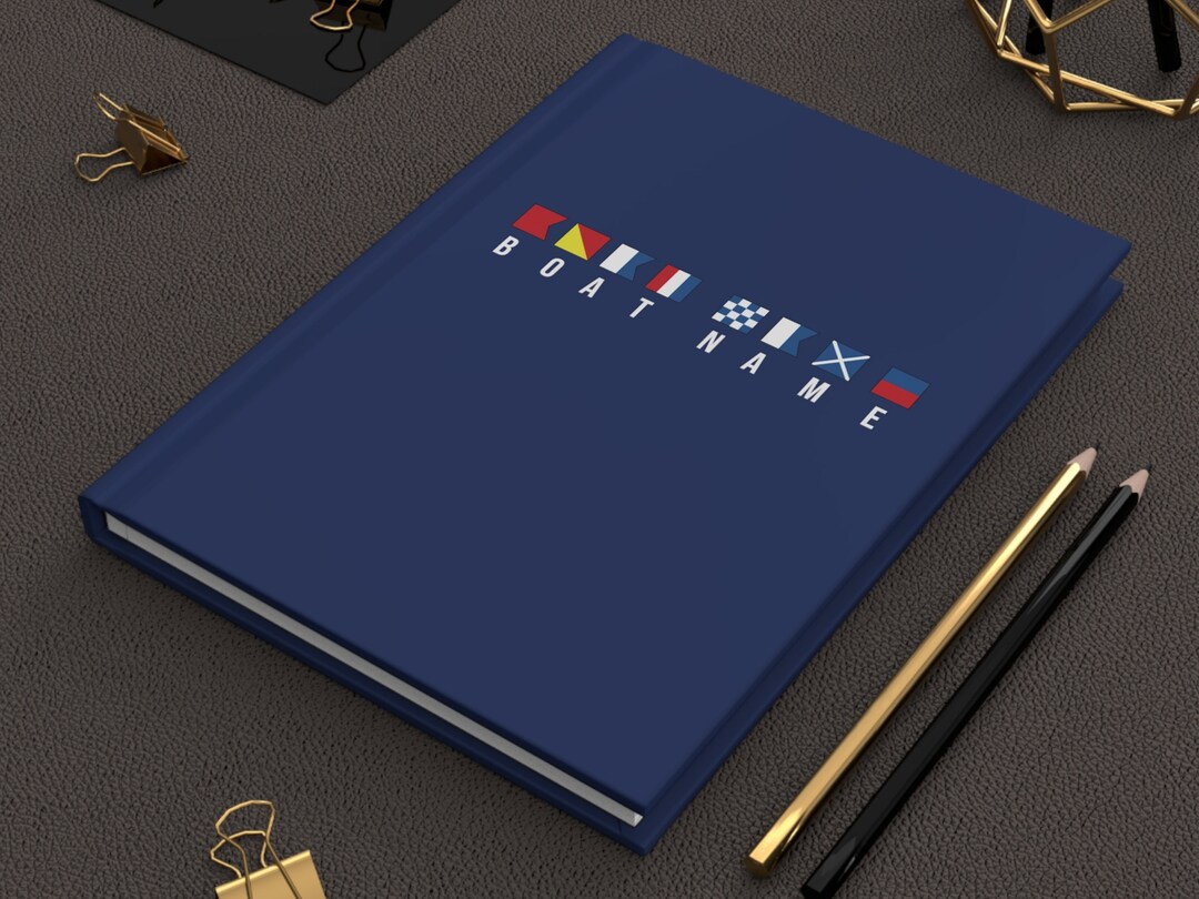 Personalized Journal With Nautical Flags, Custom Captain Log or Boat ...