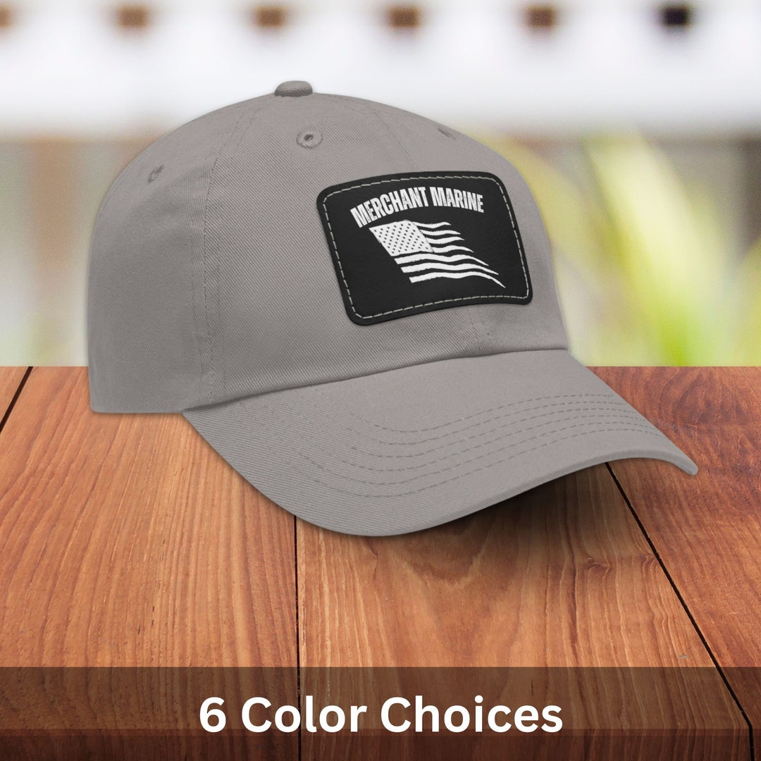 Merchant Marine Dad Hat With Leather Patch, Nautical Baseball Cap for ...