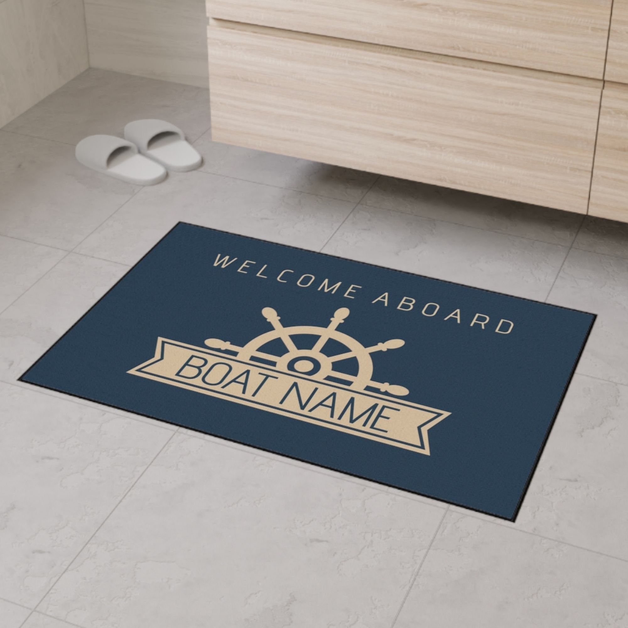 Welcome Aboard Boat Mat, Personalized Heavy Duty Outdoor Mat for Boat ...