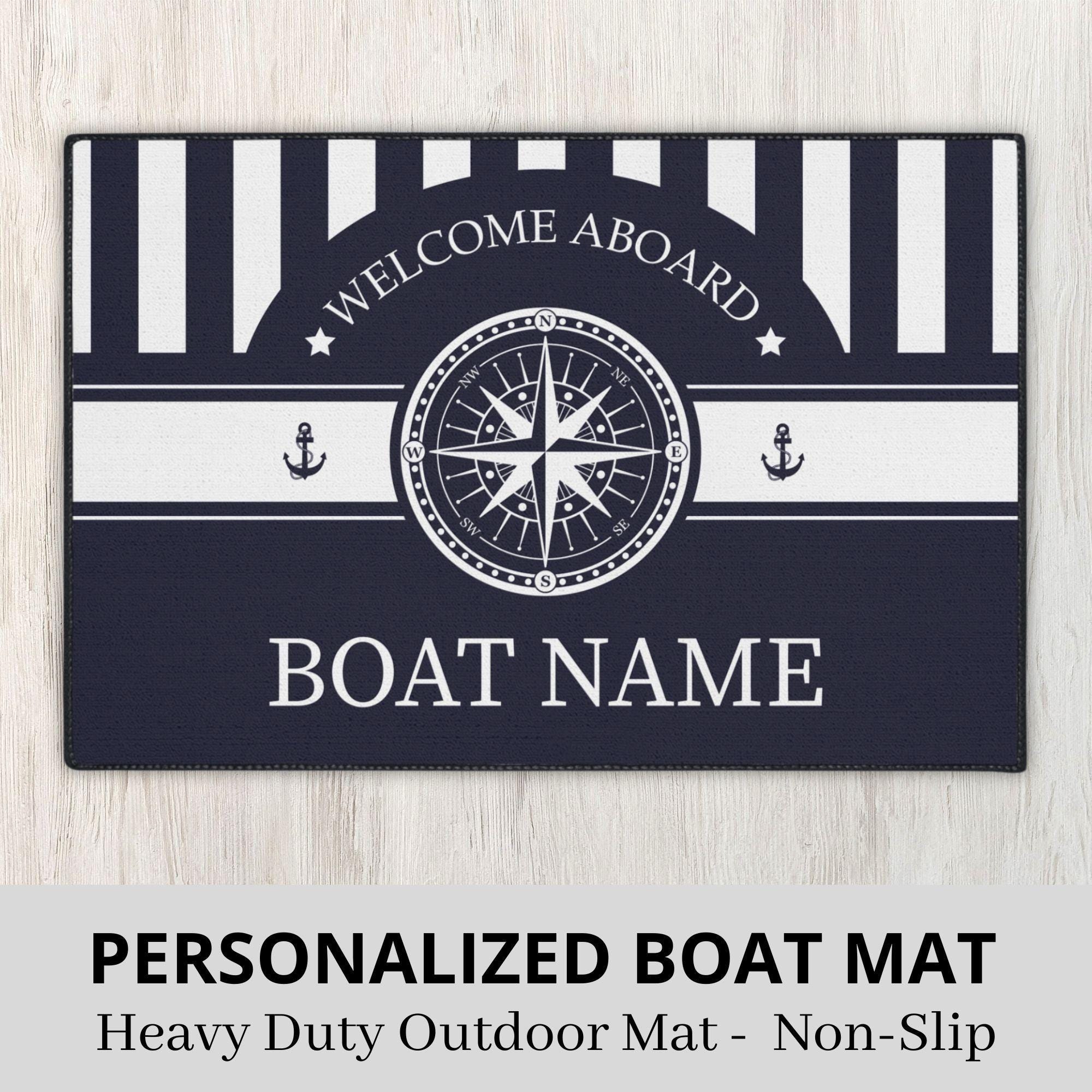 Personalized Welcome Aboard Mat for Boat or Yacht, Gift for Boat Owners ...