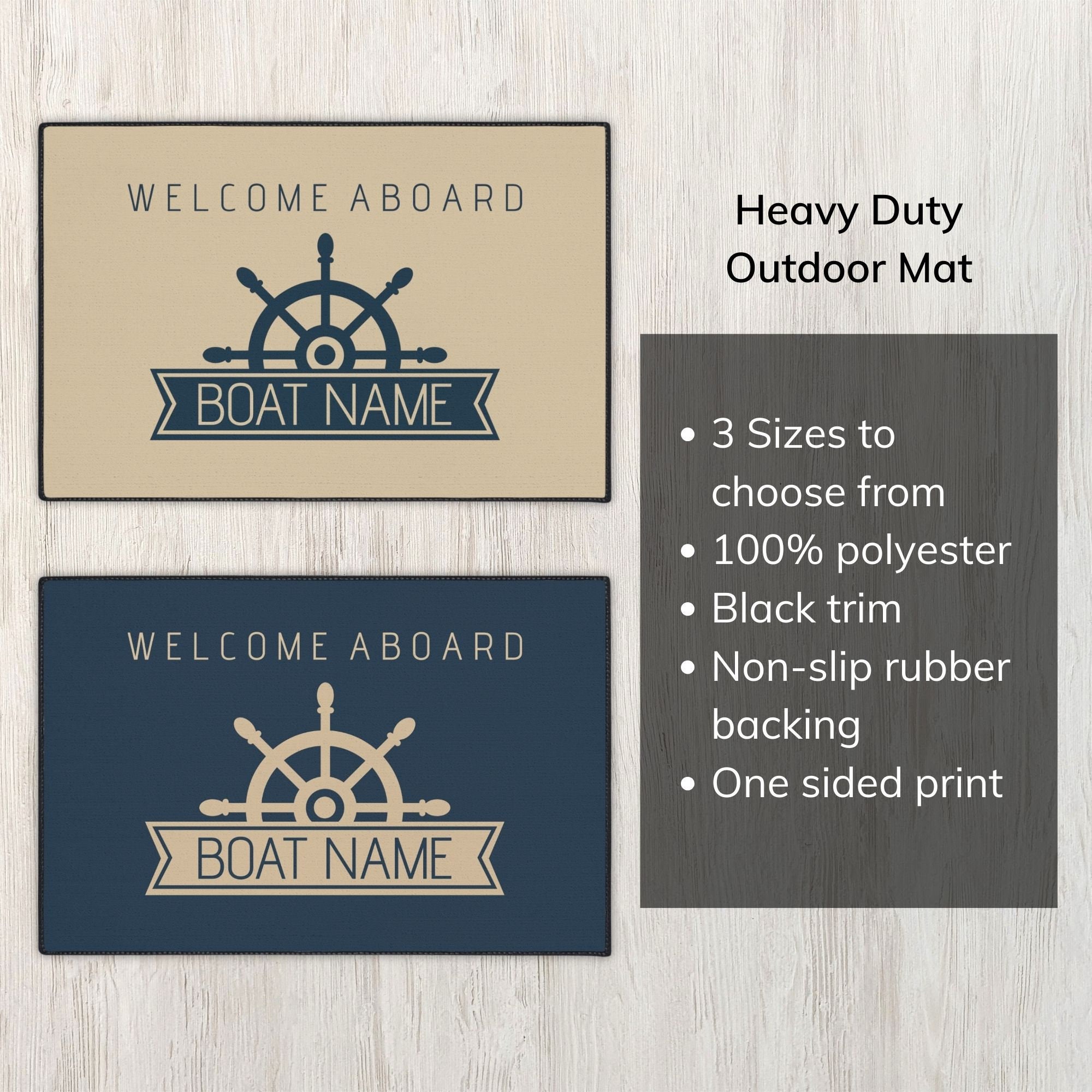 Welcome Aboard Boat Mat, Personalized Heavy Duty Outdoor Mat for Boat ...