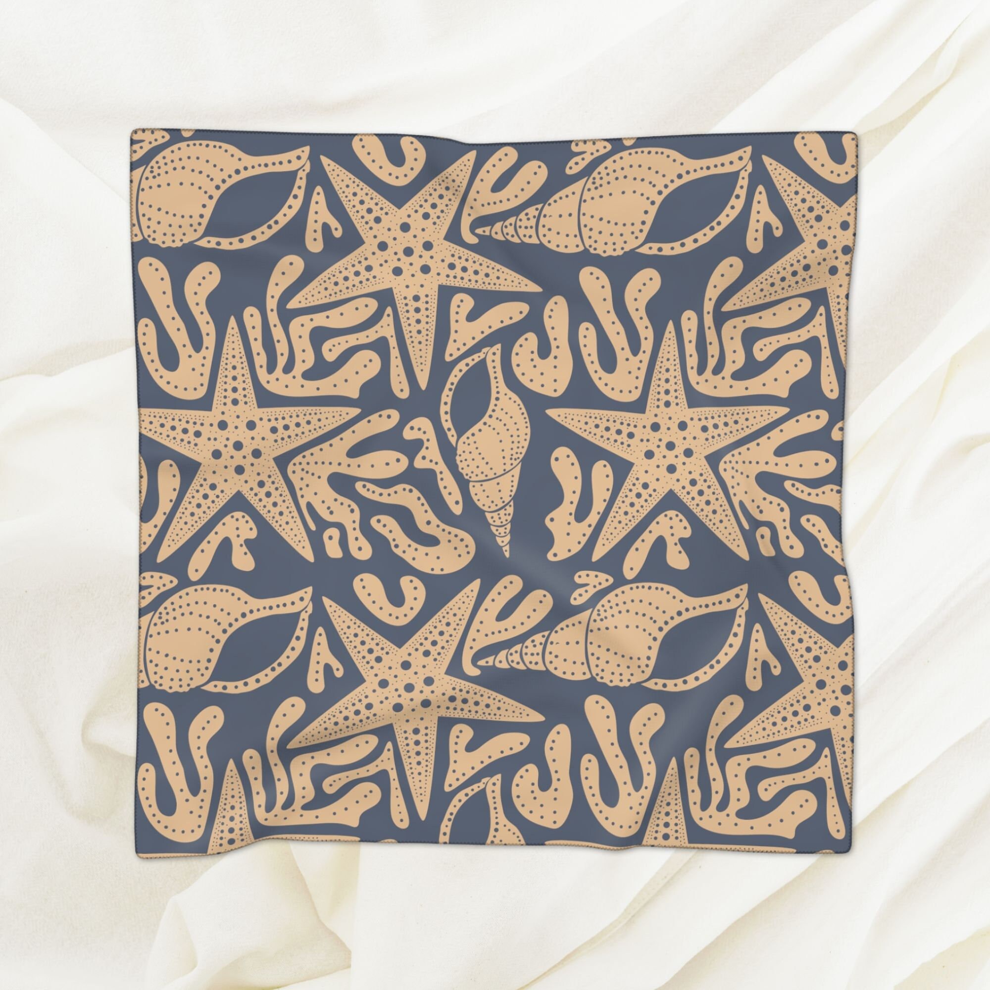 Scarf for Women With Seashell and Starfish Design, Sailing or Boating ...