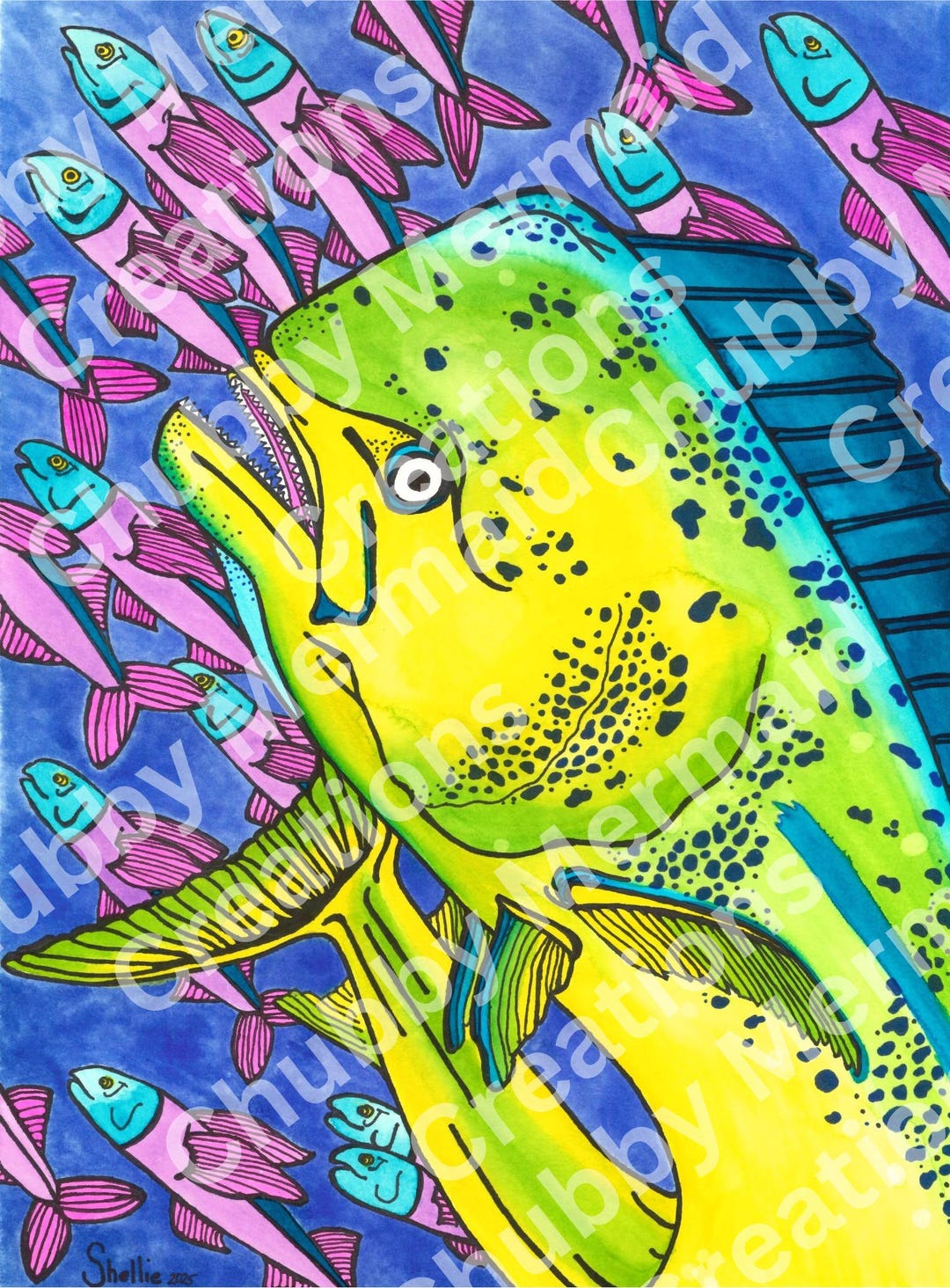Mahi Mischief – Vibrant Mahi Mahi Chasing Flying Fish | Tropical Ocean ...