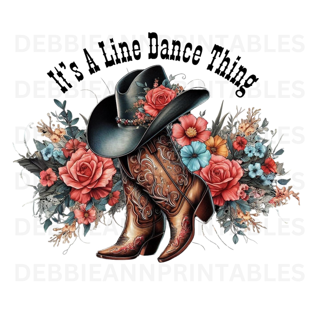 Line Dance Png, It's A Line Dance Thing Png, Western Design, Country ...