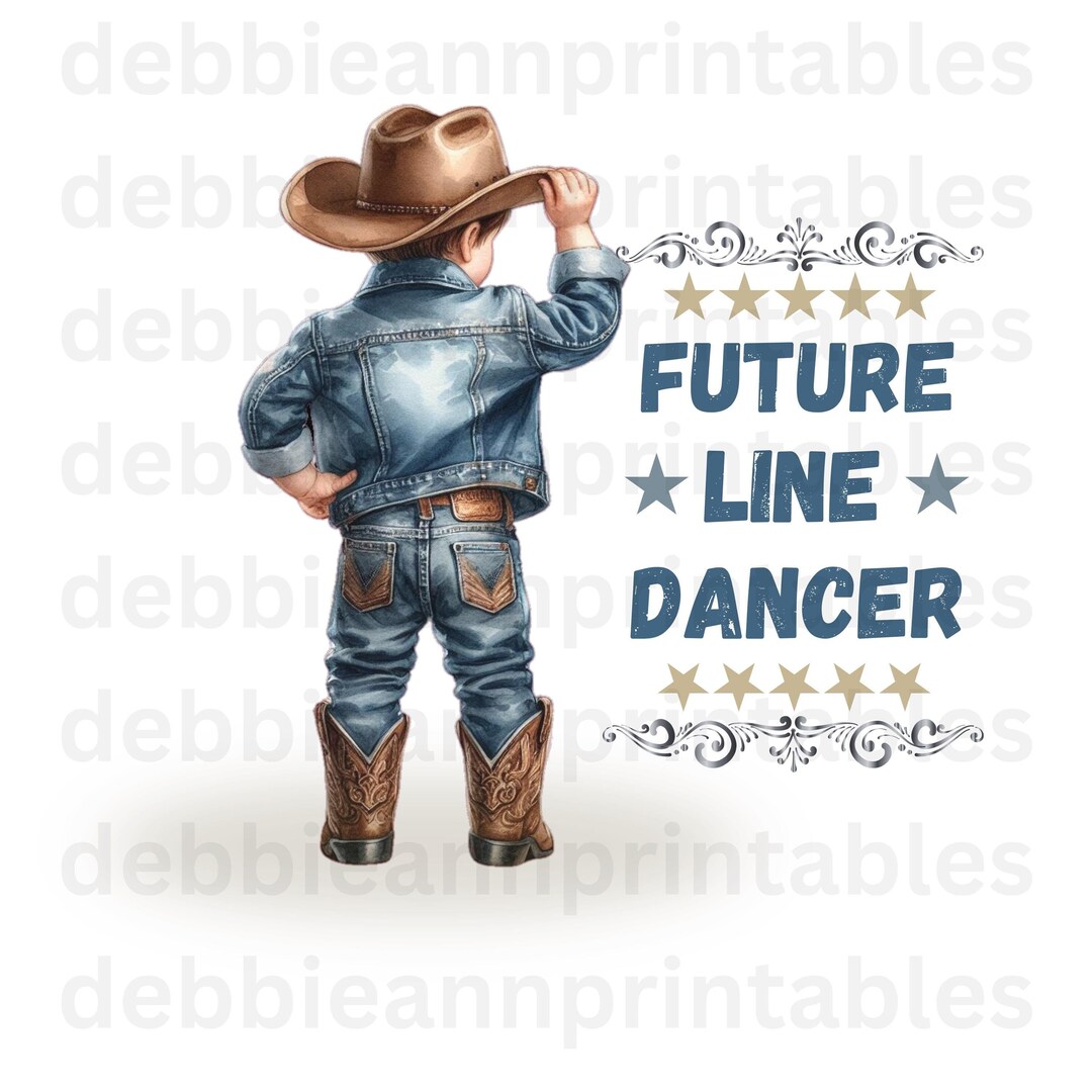 Future Line Dancer PNG, Little Cowboy Png, Cute Line Dancer Png, Line ...