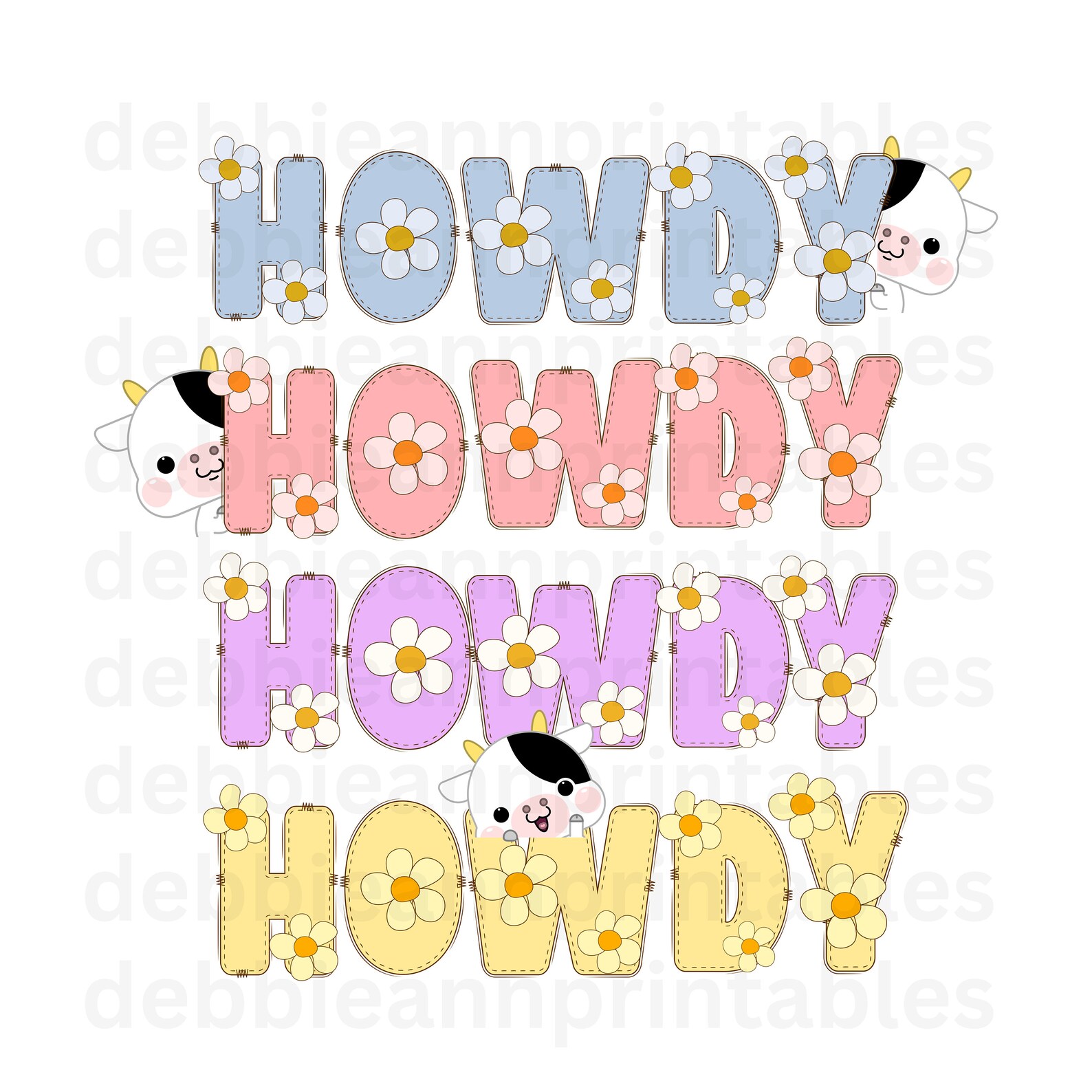 HOWDY PNG, Cows Png, Western Design, Cute Cows, Country Girl, Daisy Png ...